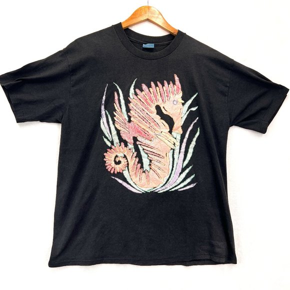 Stedman | Shirts | Vintage Stedman Mens Black Big Logo Seahorse Graphic ...